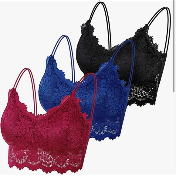 Intimates & Sleepwear | Set Of 3 Lace Bralettes With Removable Pads ...
